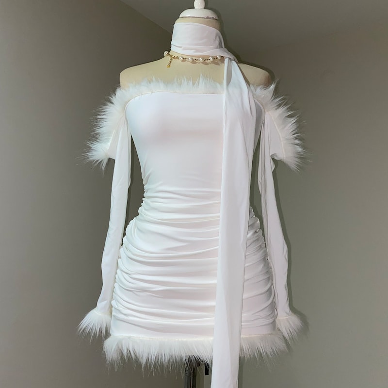 White Fur Dress - Etsy