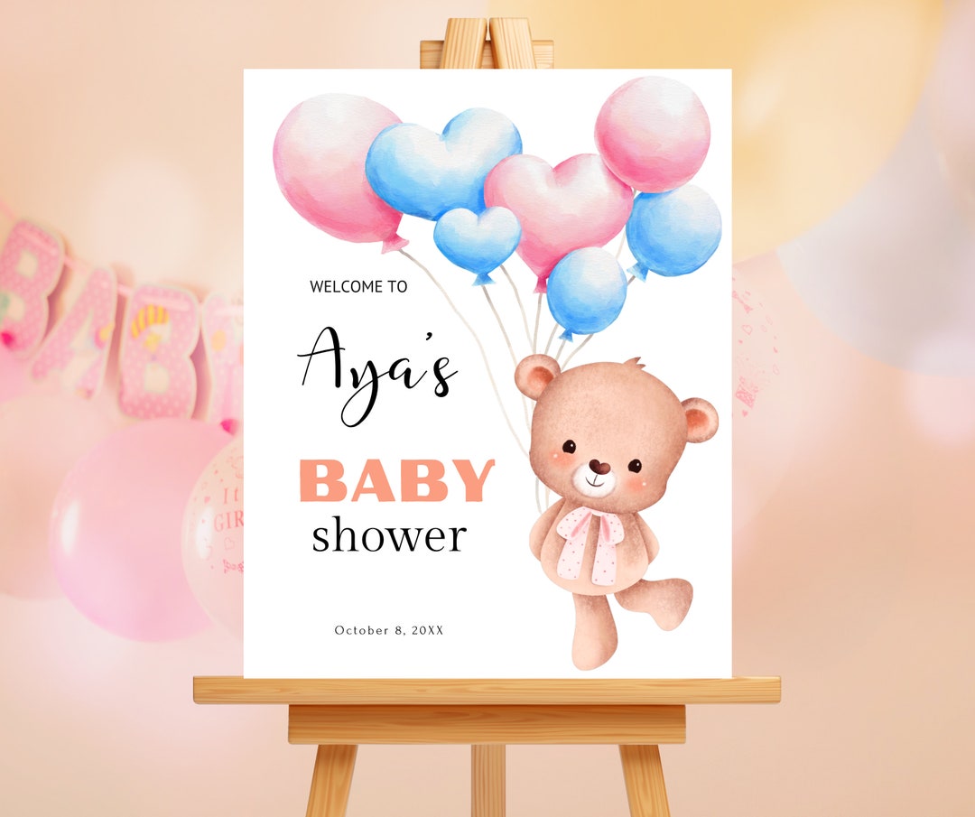 Teddy Bear Welcome Sign Board, Welcome Signage, Party Sign Board ...