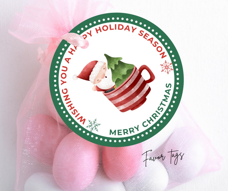 Printable Christmas Tags, Christmas Printable Stickers, Christmas ...