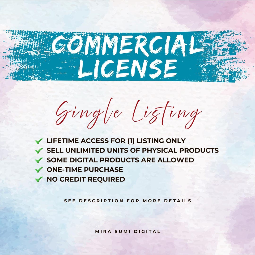 Single Listing Commercial Use License, Unlimited POD Products (PDF ...