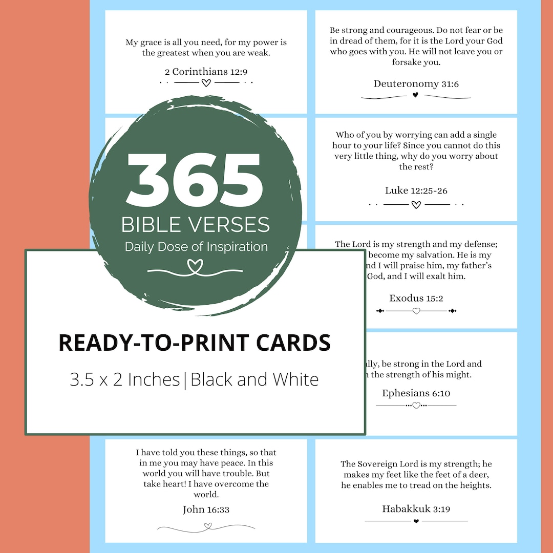 365 Bible Verses, Printable Bible Verse Cards, Daily Bread of ...