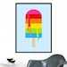 Retro Poster Rainbow Lollipop Print Nursery Kids Bedroom Mid Century ...