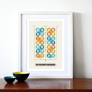 Typography Poster Nursery Art Print Mid Century Modern Home Retro Eames ...
