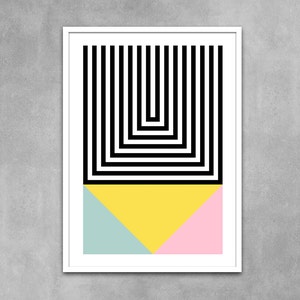 Geometric Poster Retro Print Mid Century Modern Scandinavian Design ...