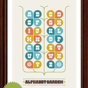 Typography Poster Nursery Art Print Mid Century Modern Home Retro Eames ...