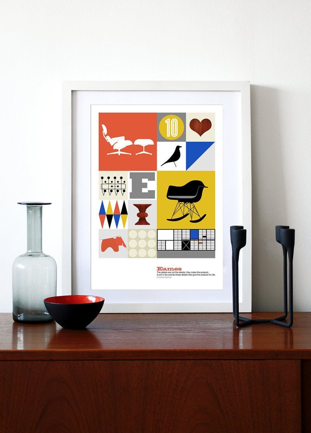 Poster Eames Print Kitchen Art Mid Century Modern Retro Office Art ...
