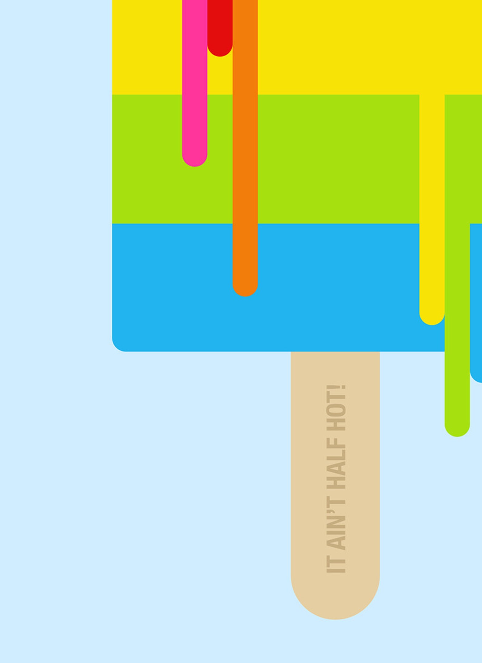 Retro Poster Rainbow Lollipop Print Nursery Kids Bedroom Mid Century ...