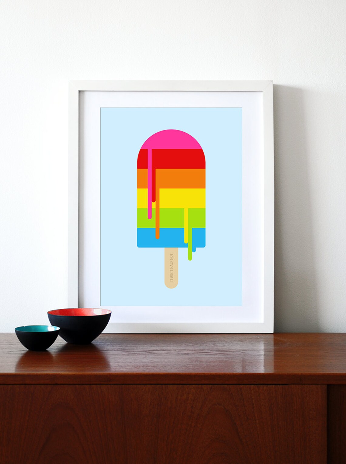 Retro Poster Rainbow Print Nursery Kids Bedroom Kitchen Art Office Mid ...