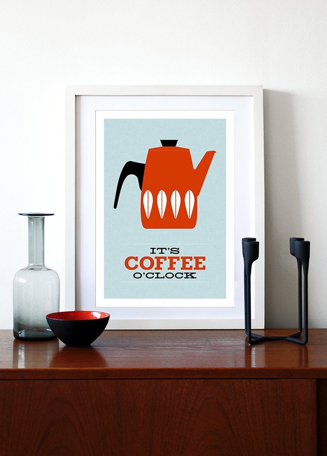 Coffee Print Catherineholm Poster Mid Century Modern Retro Kitchen Art ...