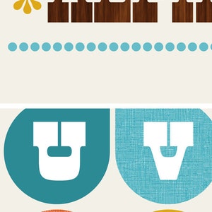 Typography Poster Nursery Art Print Mid Century Modern Home Retro Eames ...