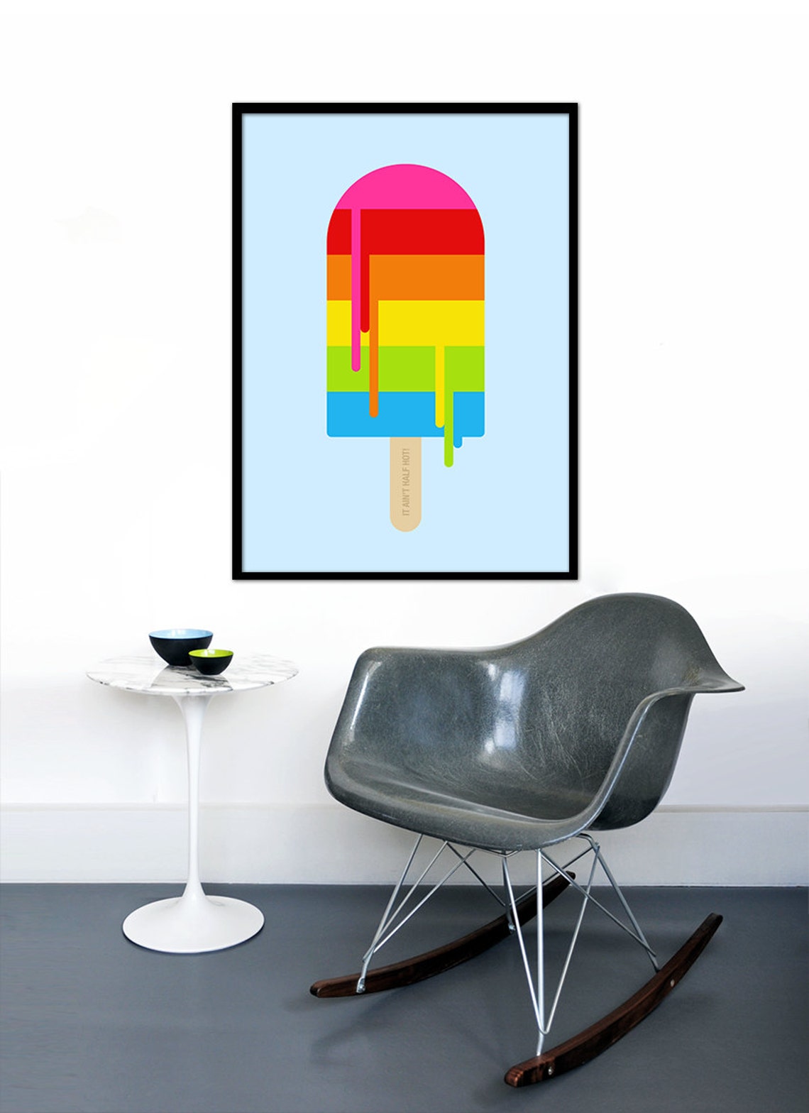 Retro Poster Rainbow Lollipop Print Nursery Kids Bedroom Mid - Etsy