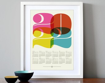 2021 Calendar Mid Century Modern Poster Retro Kitchen Art | Etsy
