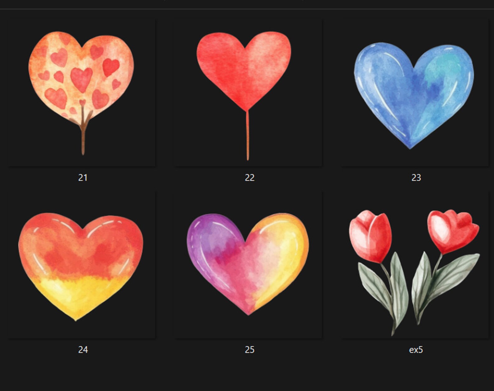 Heart Watercolor Clipart Set Clean Minimal Style Kids Collection ...