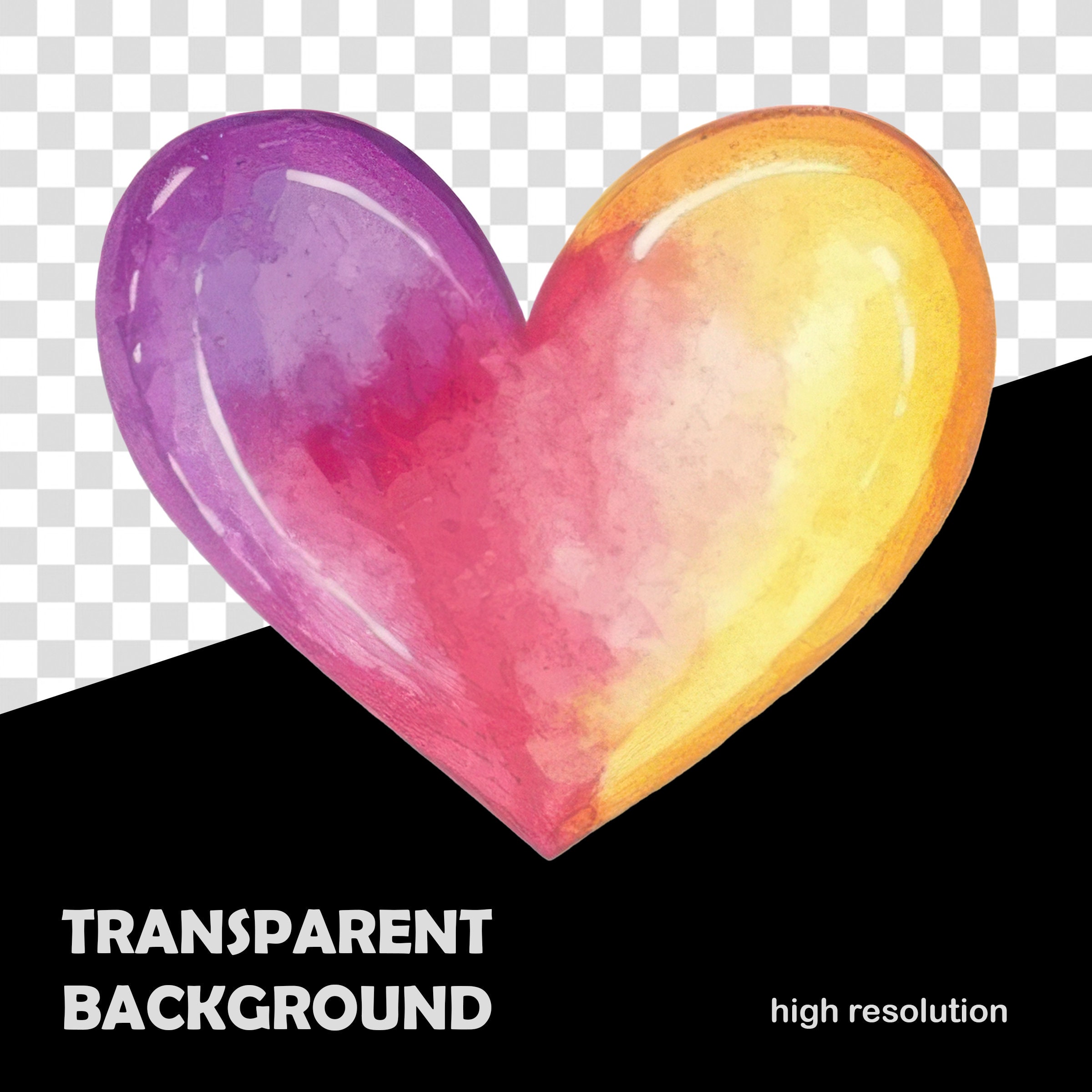 Heart Watercolor Clipart Set Clean Minimal Style Kids Collection ...