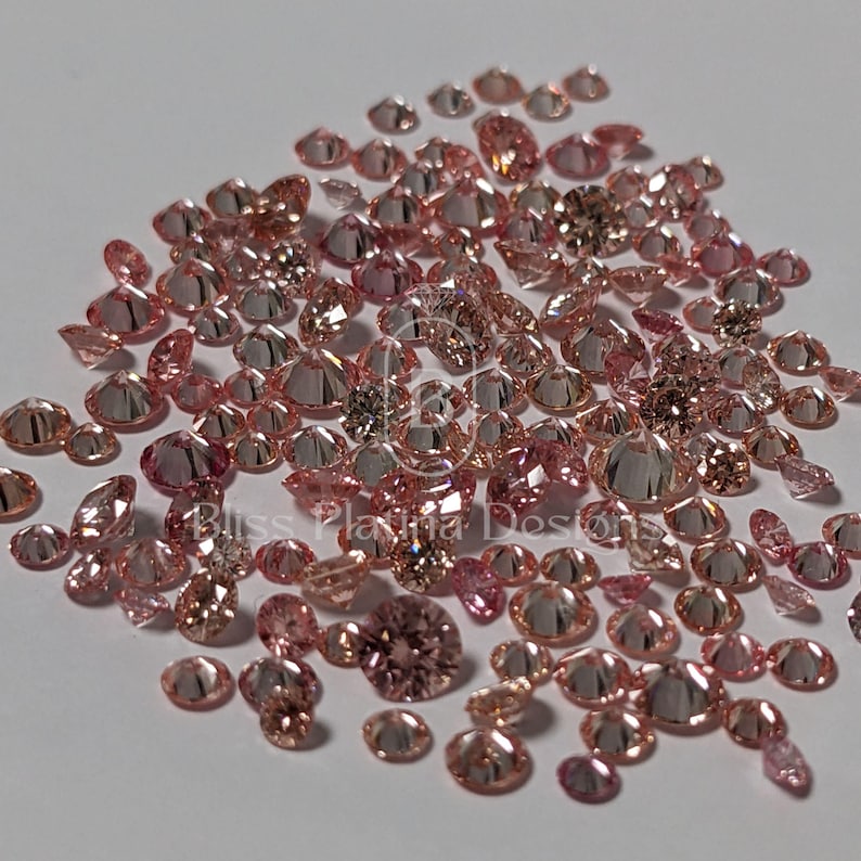 Round Pink Lab Grown Diamond 1.0mm, 1.5mm, 2.0mm, 2.5mm, 3.00mm for ...