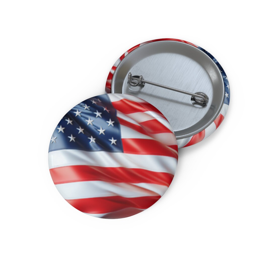 American Flag Pin Button - Etsy