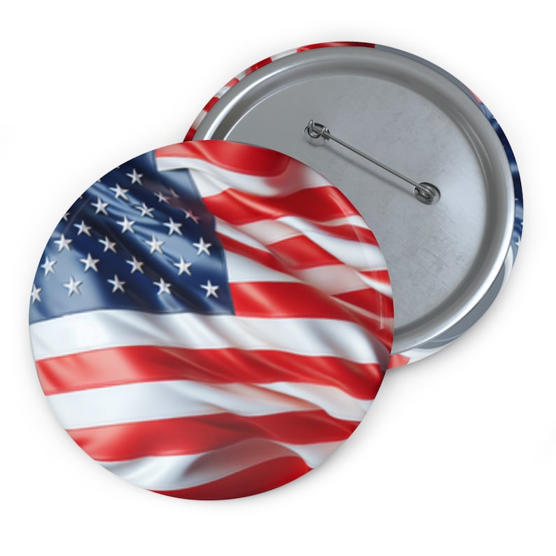 American Flag Pin Button - Etsy