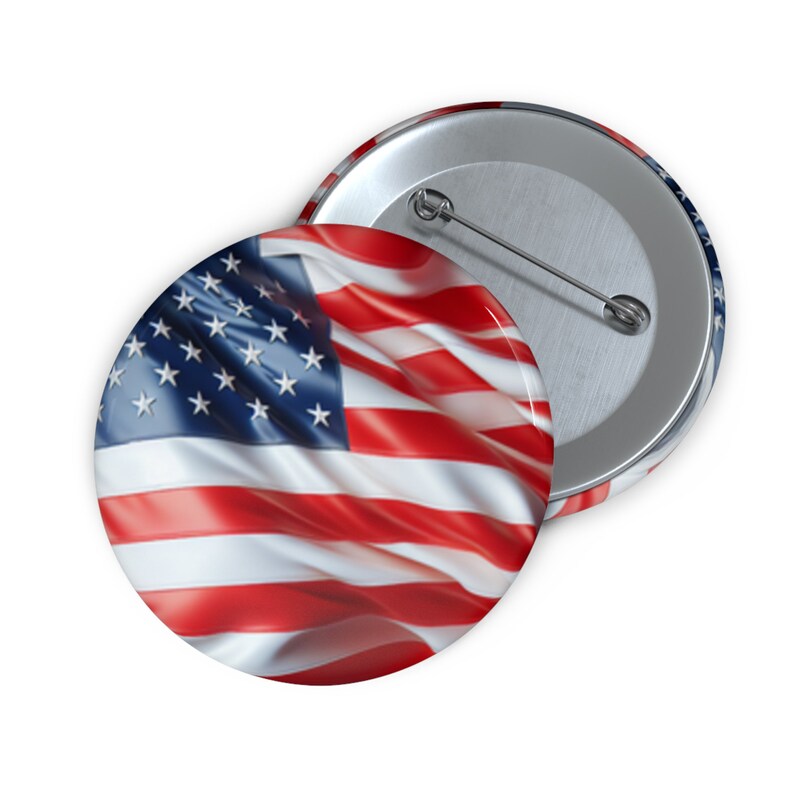 American Flag Pin Button - Etsy