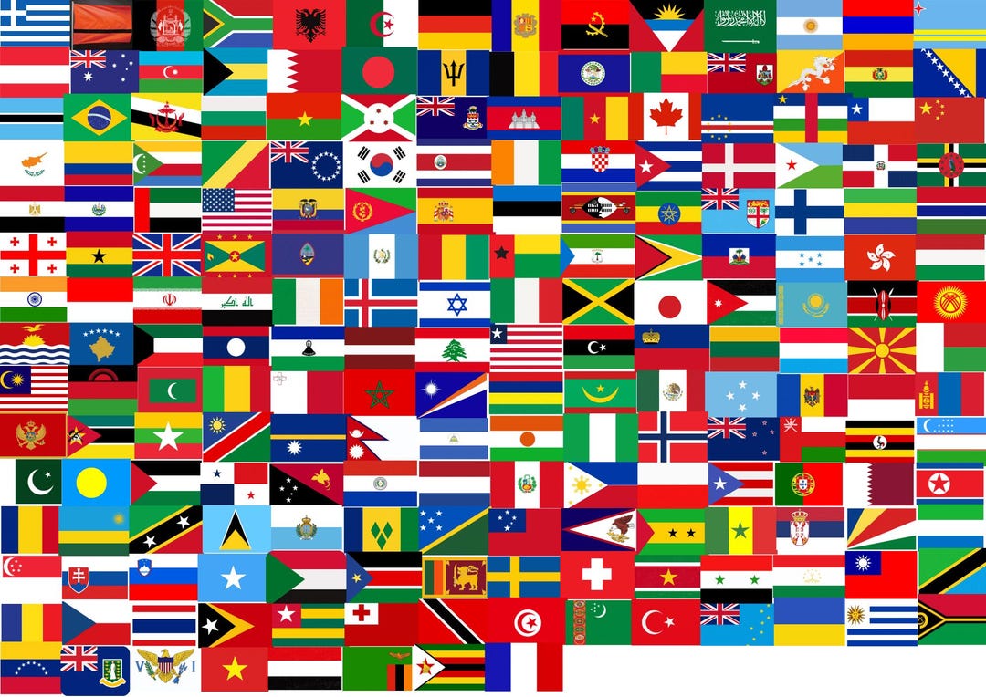 Printable Flags of Countries in the Olympics in A3 and A4. 206 ...