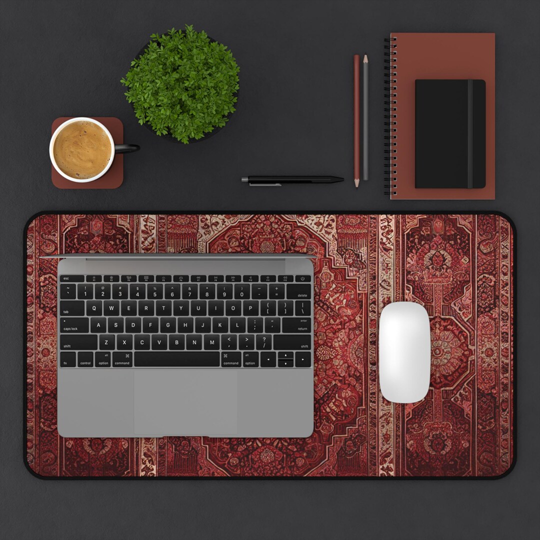 Persian Rug | Carpet | Maroon | Keyboard Desk Mat Mousepad - Anti-slip ...