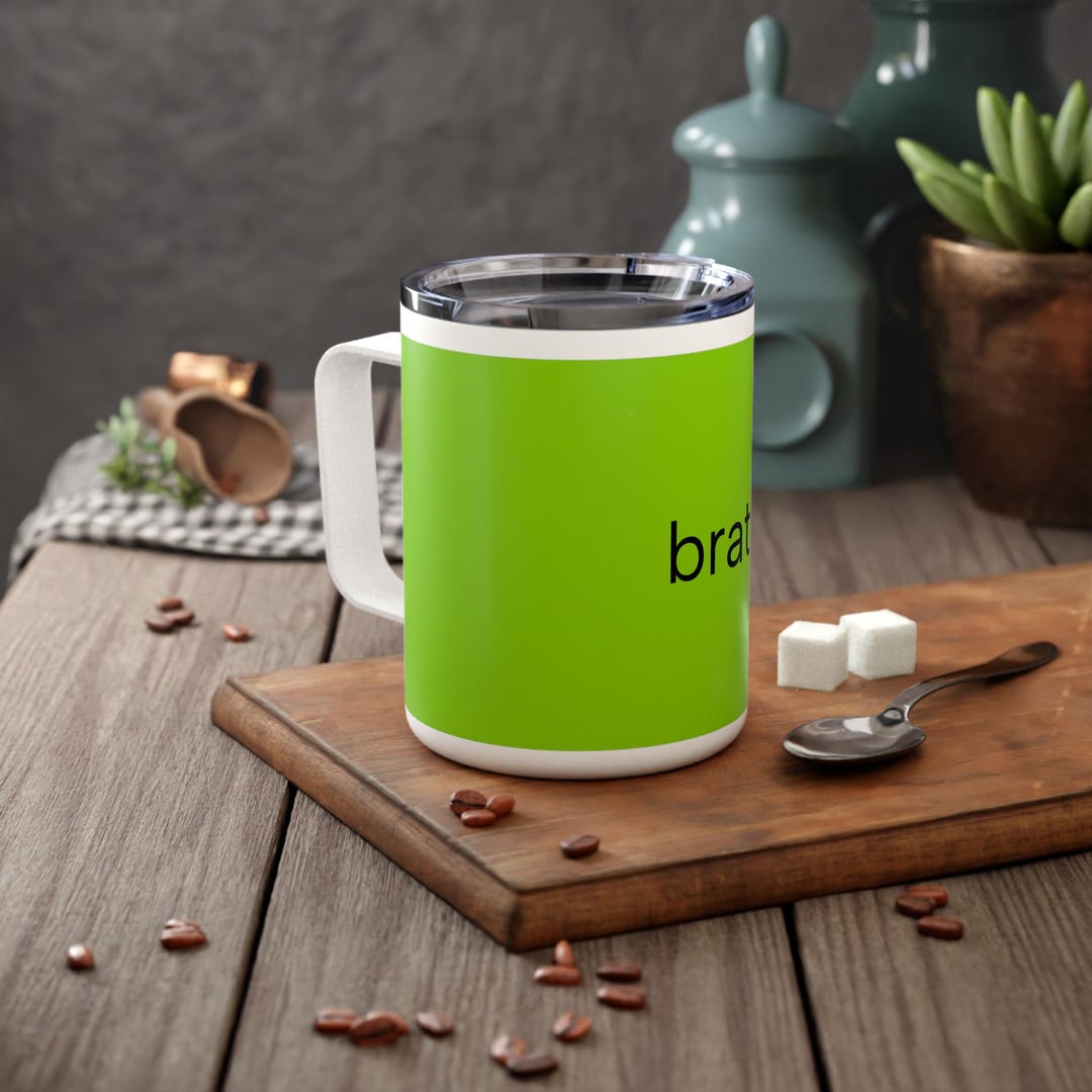Charli XCX Brat Album Art Inspired Print Insulated Travel Coffee Mug ...