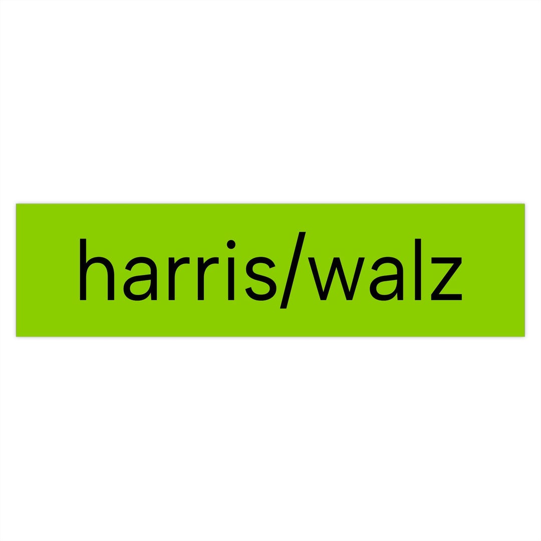 Kamala Harris / Tim Walz 2024 Brat Bumpin' That Bumper Sticker Lime ...