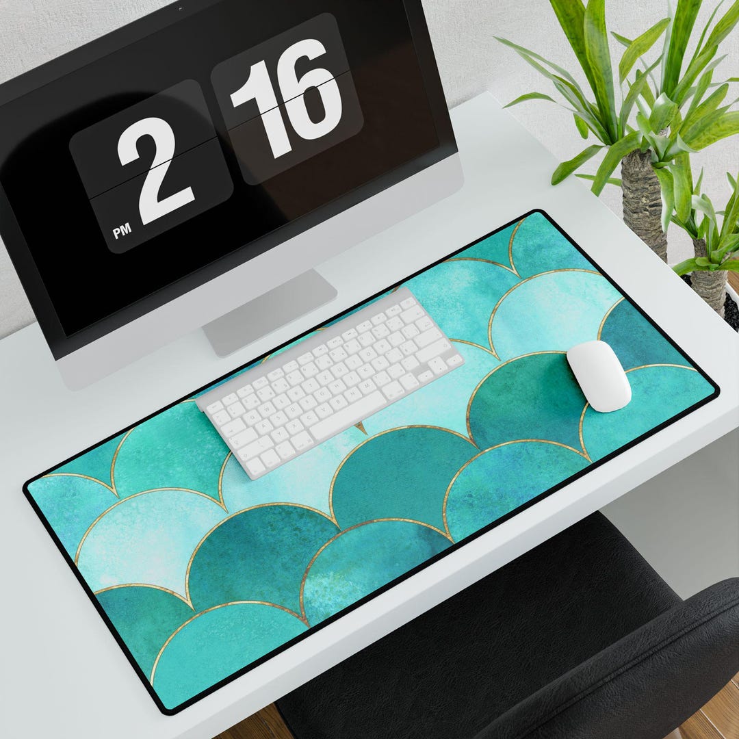 Mermaid Desk Mat, Ocean Desk Pad, Magical Workspace Accessories ...
