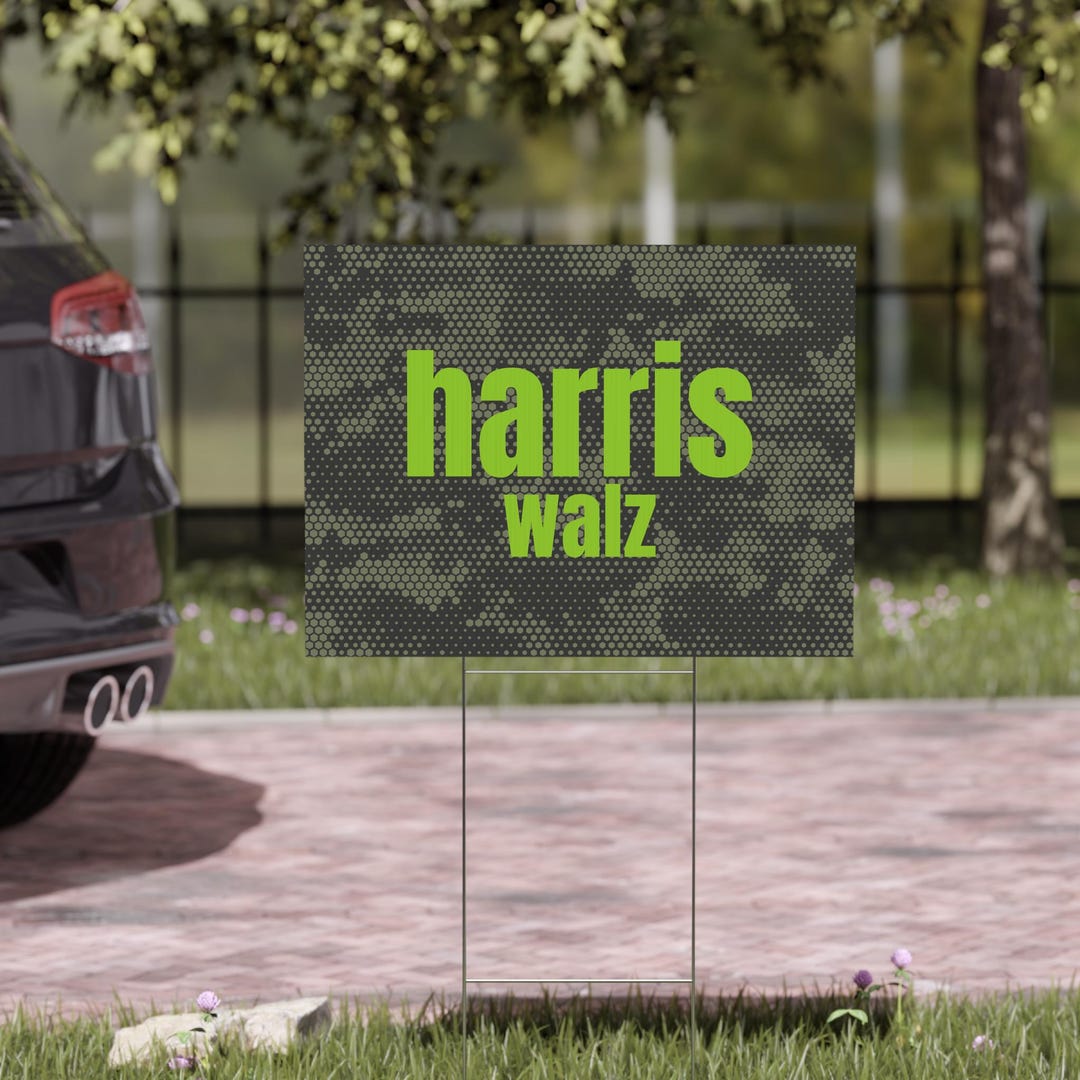 Digital Camo Harris Walz Charli XCX Brat Inspired Election Yard Sign - Etsy