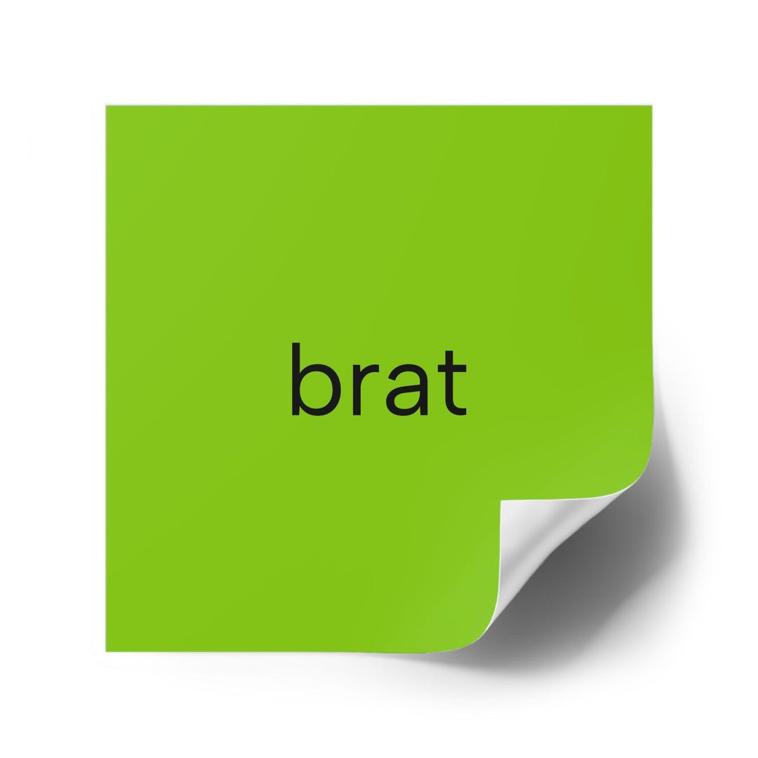 Charli XCX Brat Album Art Inspired Print Square Lime Green Stickers 4 ...