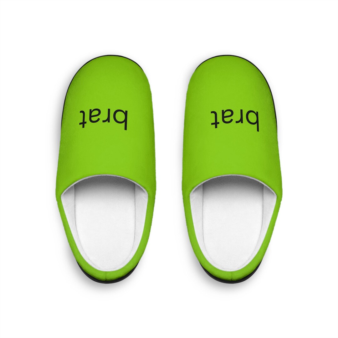 Charli XCX Brat Album Art Inspired Men's Indoor Slippers - Etsy