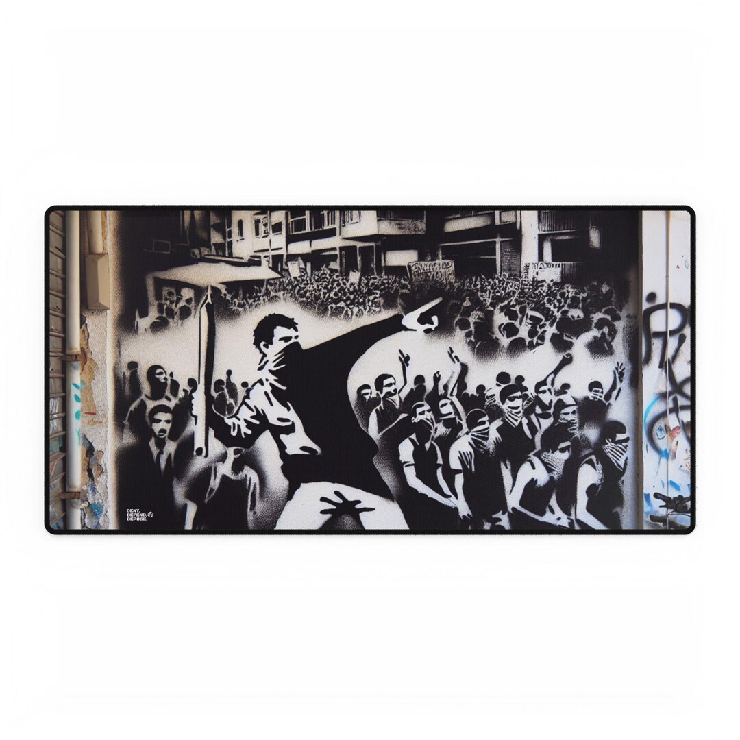 Anarchy Graffiti Desk Mat, Punk Rock Office Decor - Etsy