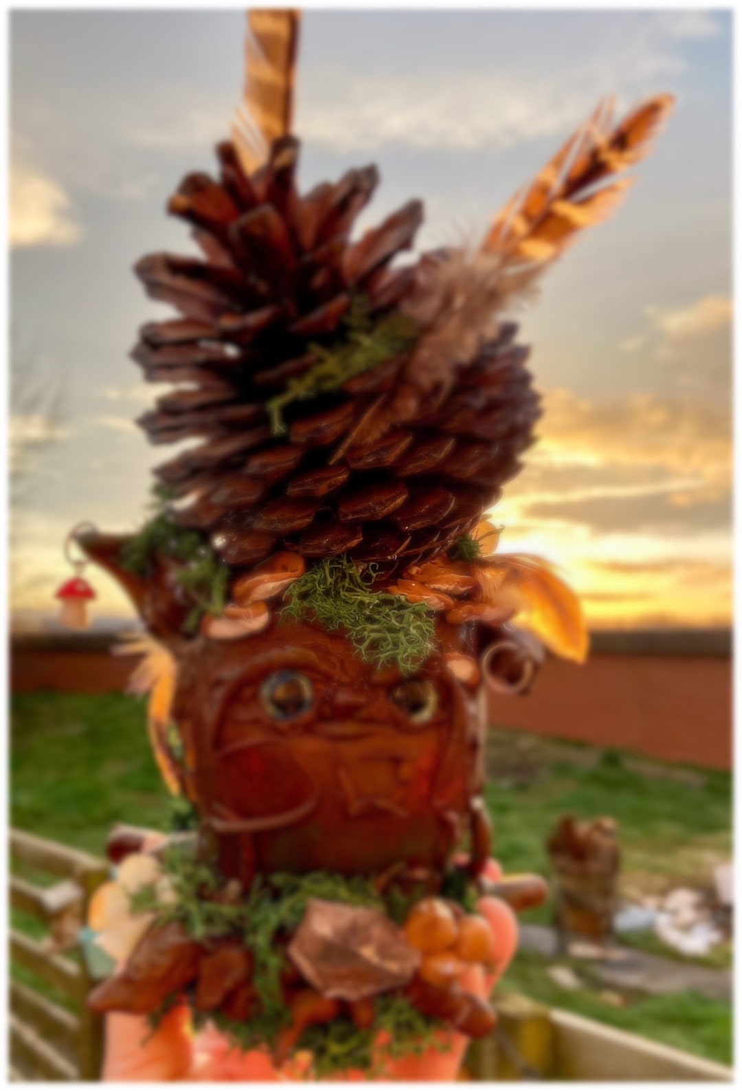 Mr Grimble Pine Cone Goblin Woodland Creature Art Troll Doll - Etsy