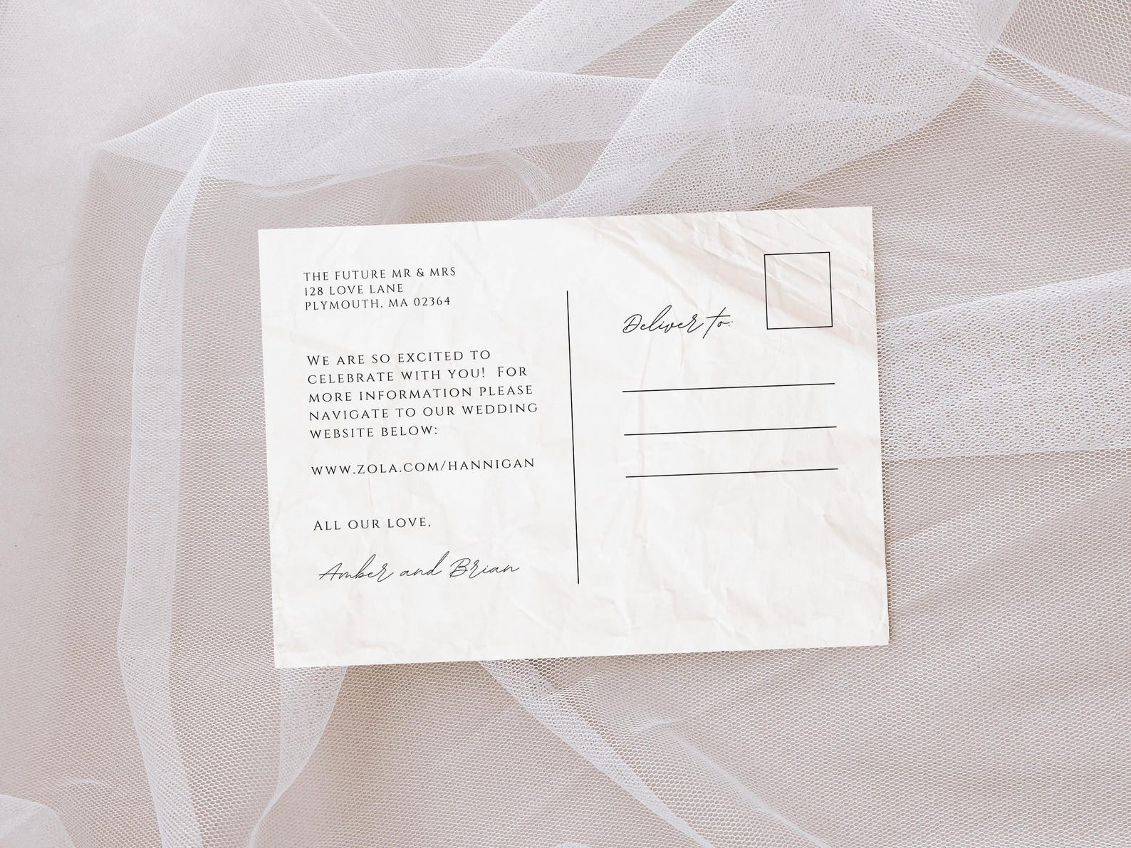 Vintage Postcard Wedding Save the Date Photo, Customizable Wedding ...