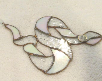 Stained Glass Snake Suncatcher: Handmade Serpent Window Ornament - Etsy