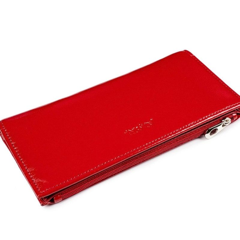 Bright Red Leather Wallet - Etsy