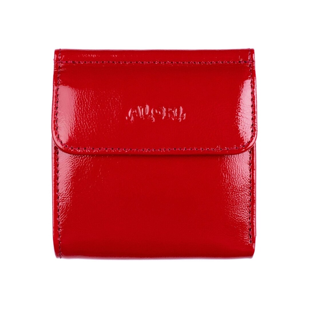 Womens Bright Red Small Patent Leather Wallet Purse With Card Holder ...