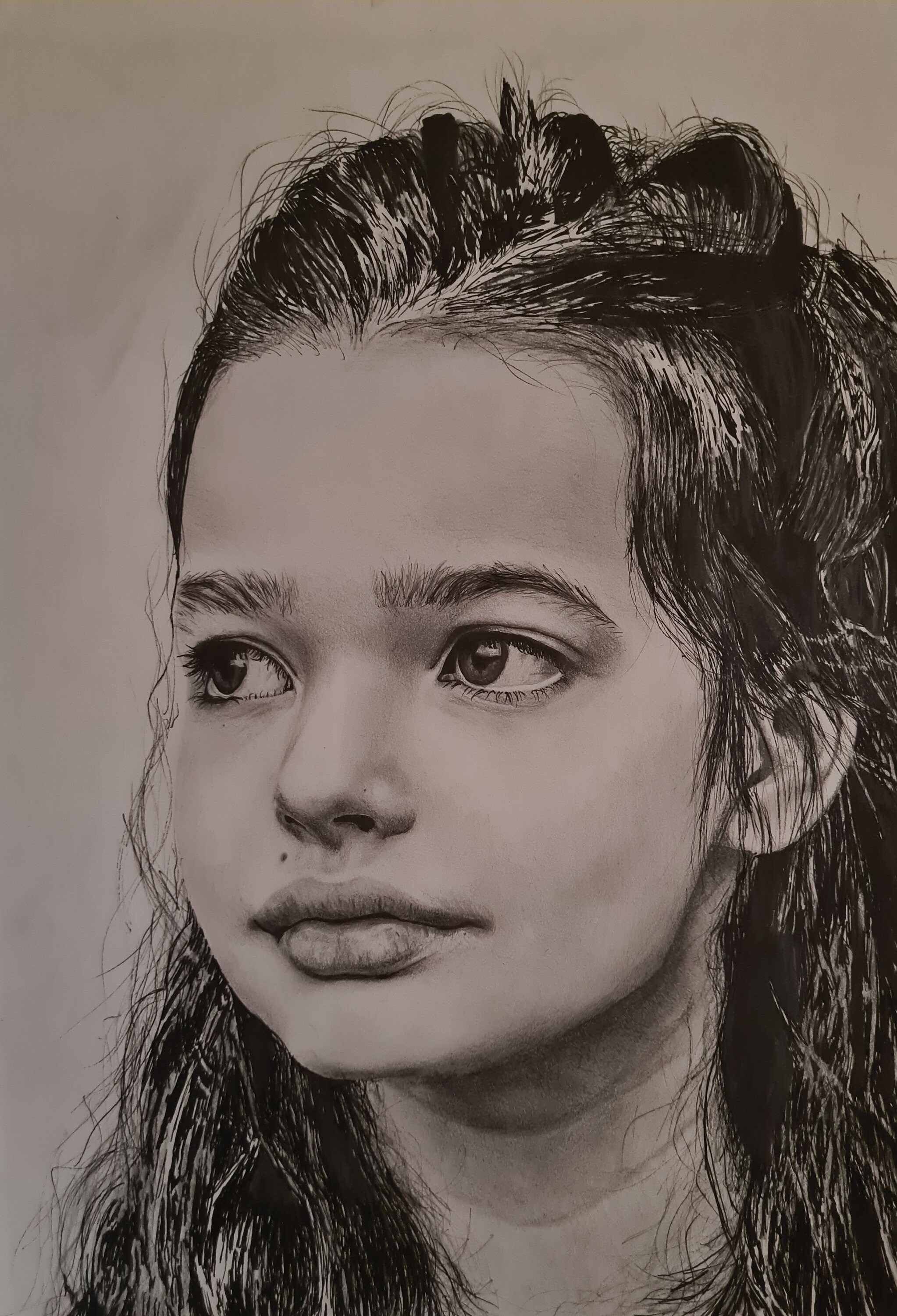 100% Handmade Portrait of Your Loved Ones, Personalized Pencil and Ink ...