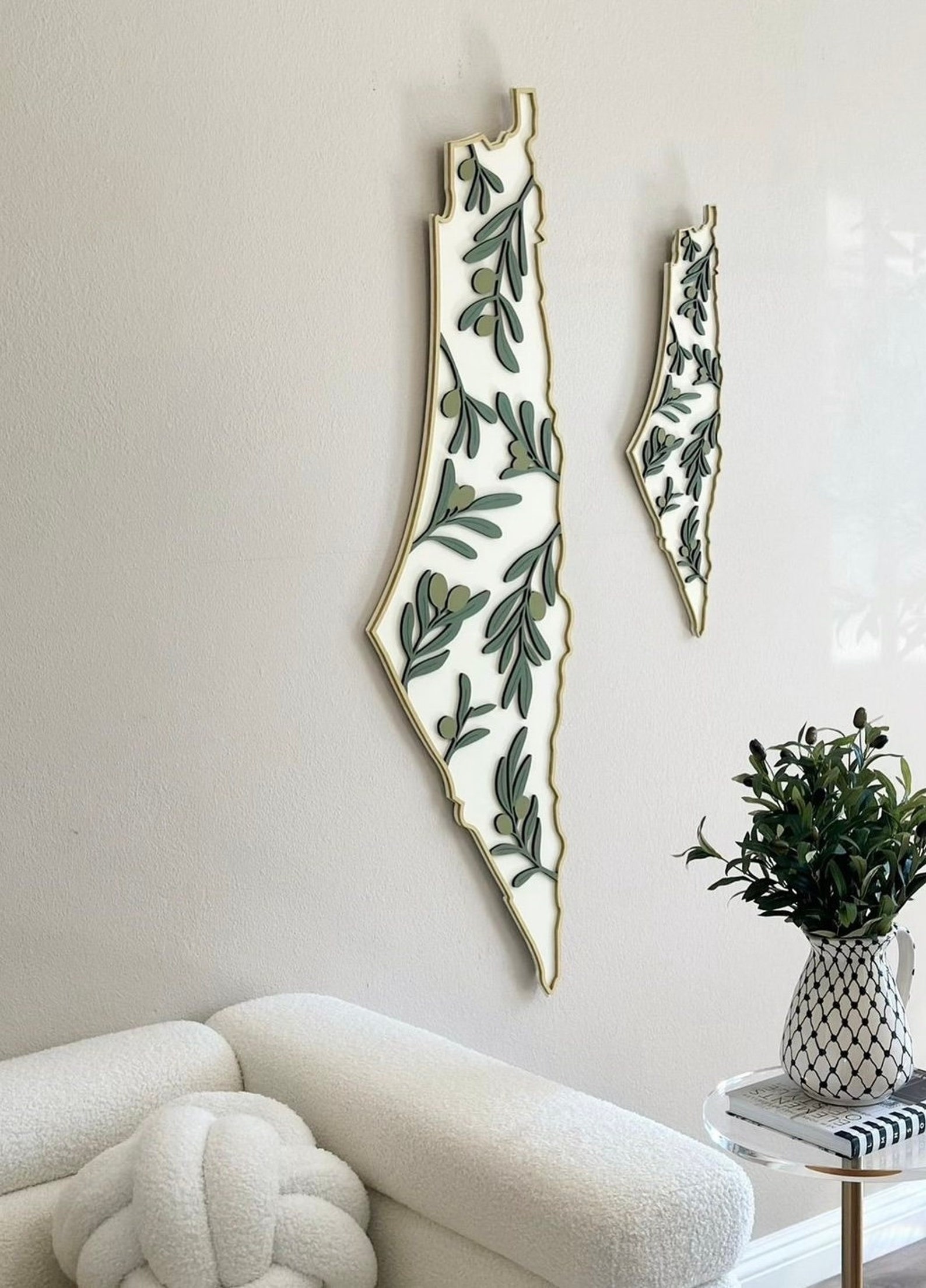 Wooden Palestine Map With Olives - Etsy