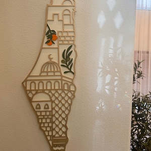 Wooden Palestine Map With Mosque Design - Etsy