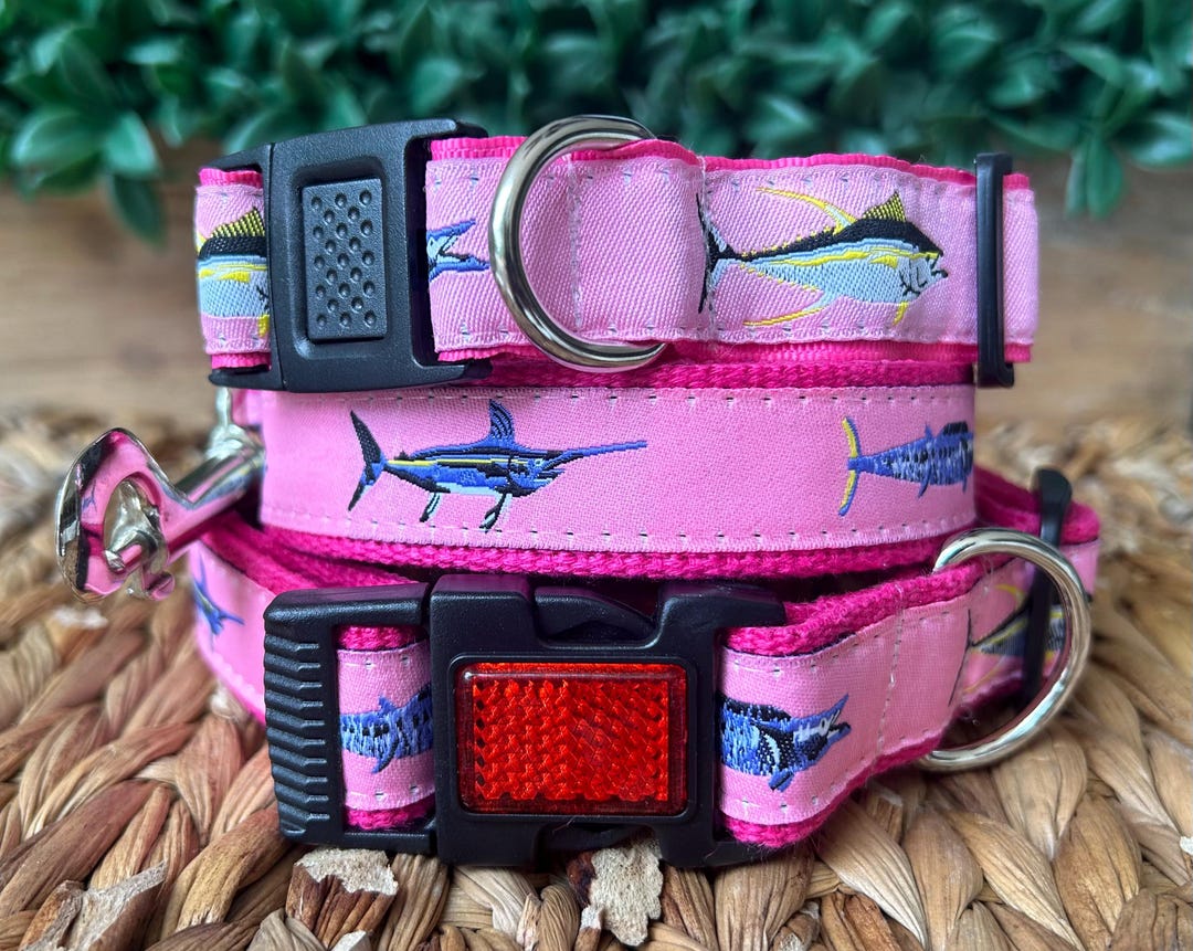 Pink Saltwater Fish Collar / Leash - Etsy