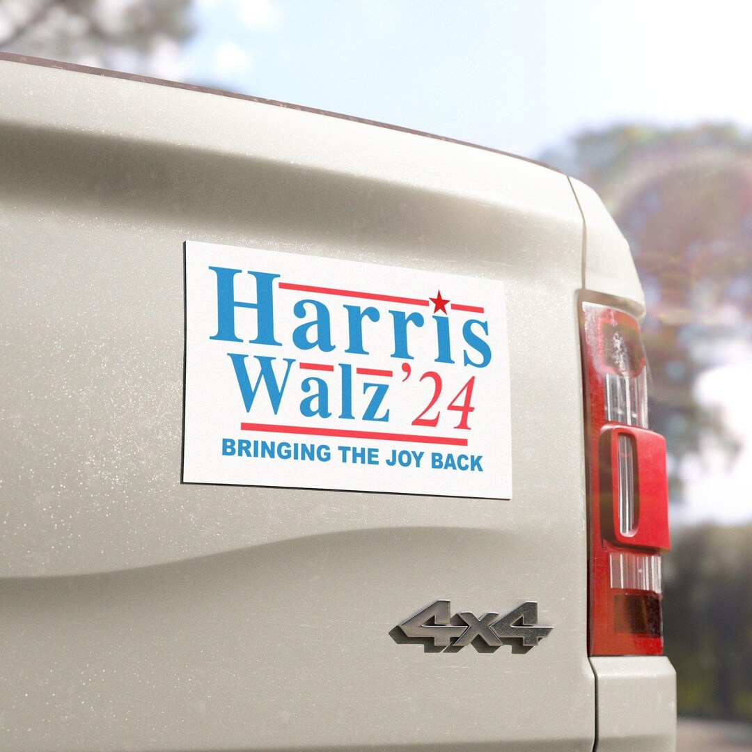 Kamala Harris Tim Walz Bumper Car Magnet Anti Trump Democratic Vote ...