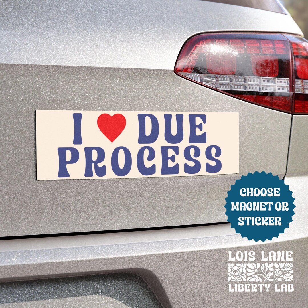 I Love Due Process Magnet /bumper Sticker, Funny Anti Trump Bumper ...