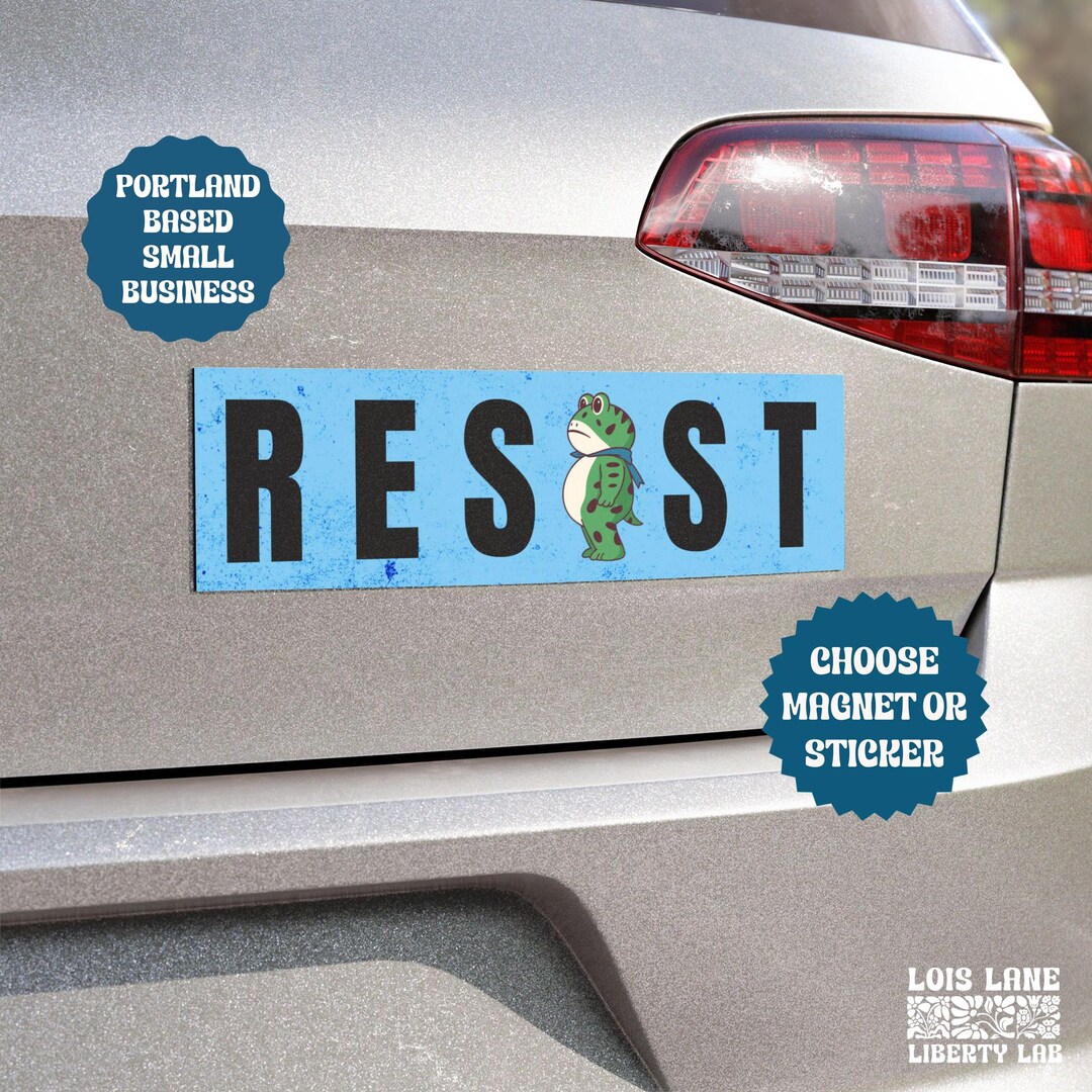 Portland Frog Resist Car Magnets / Stickers, Protest ICE Bumper ...