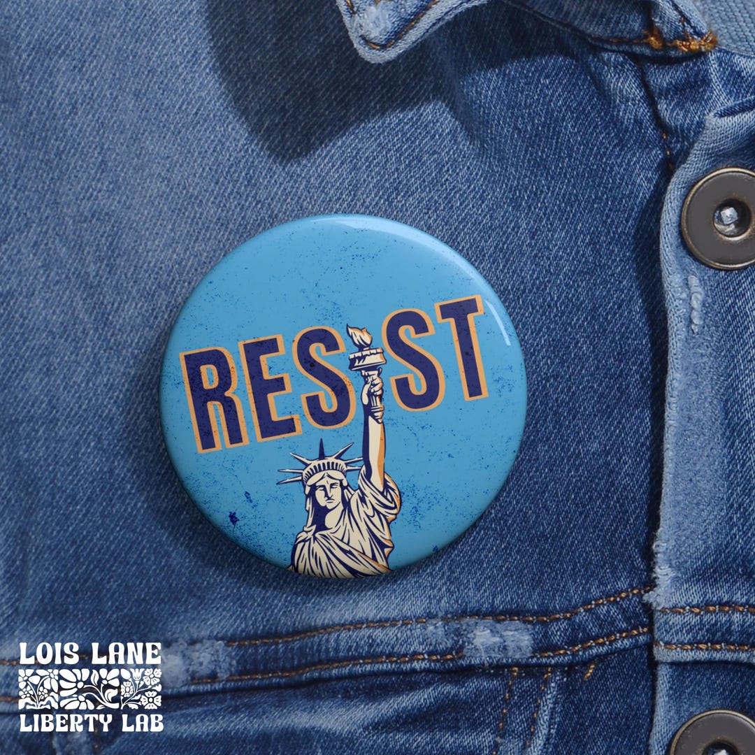 Resist Statue of Liberty Pin, Political Activist Badge - Etsy