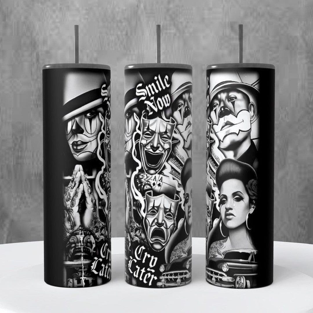 Smile Now Cry Later 2 Smile Now Cry Later 1 20oz Skinny Tumbler, Vacuum ...