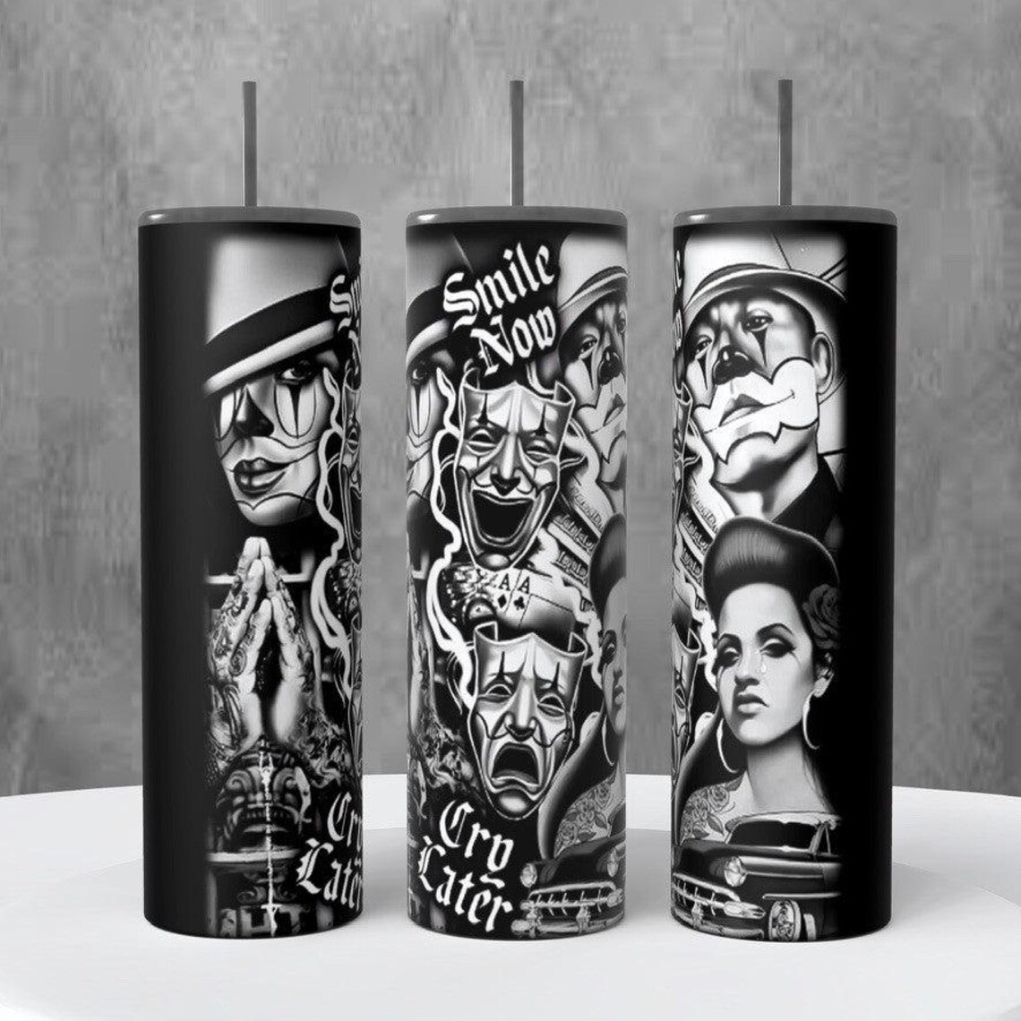 Smile Now Cry Later 2 Smile Now Cry Later 1 20oz Skinny Tumbler, Vacuum ...