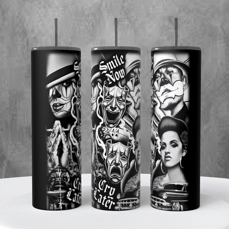 Smile Now Cry Later 2 Smile Now Cry Later 1 20oz Skinny Tumbler, Vacuum ...