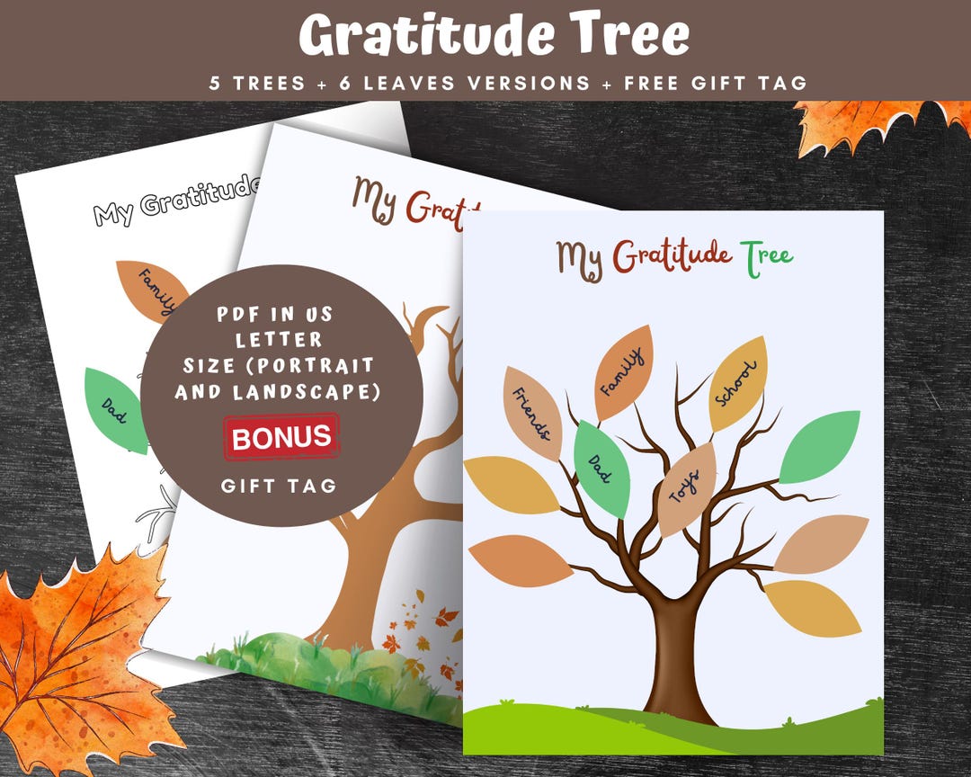 Gratitude Tree, Thankful Tree Printable ,thanksgiving Diy,kids ...