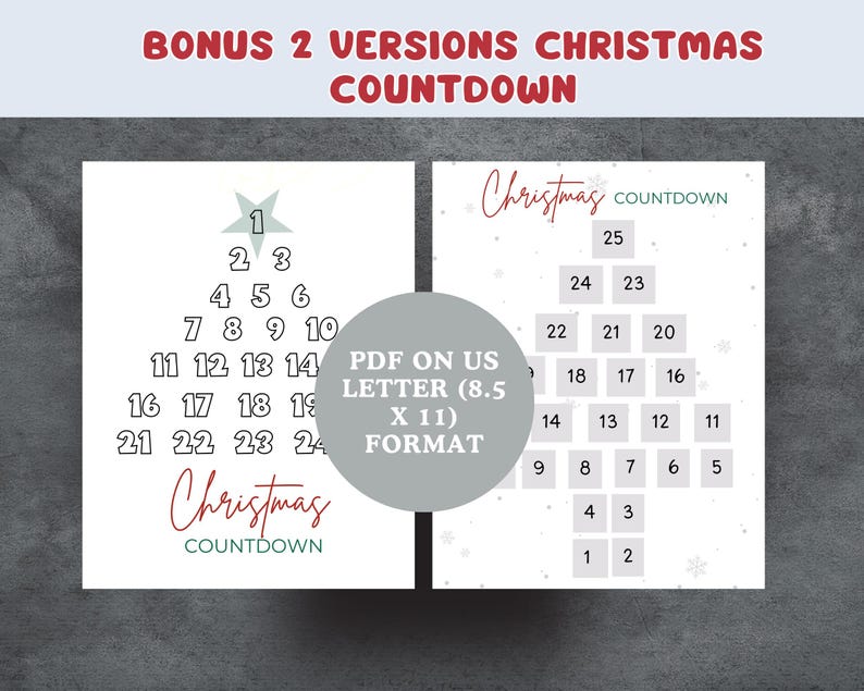 Santa Christmas Countdown, Advent Calendar, Kids Advent Calendar, Santa ...