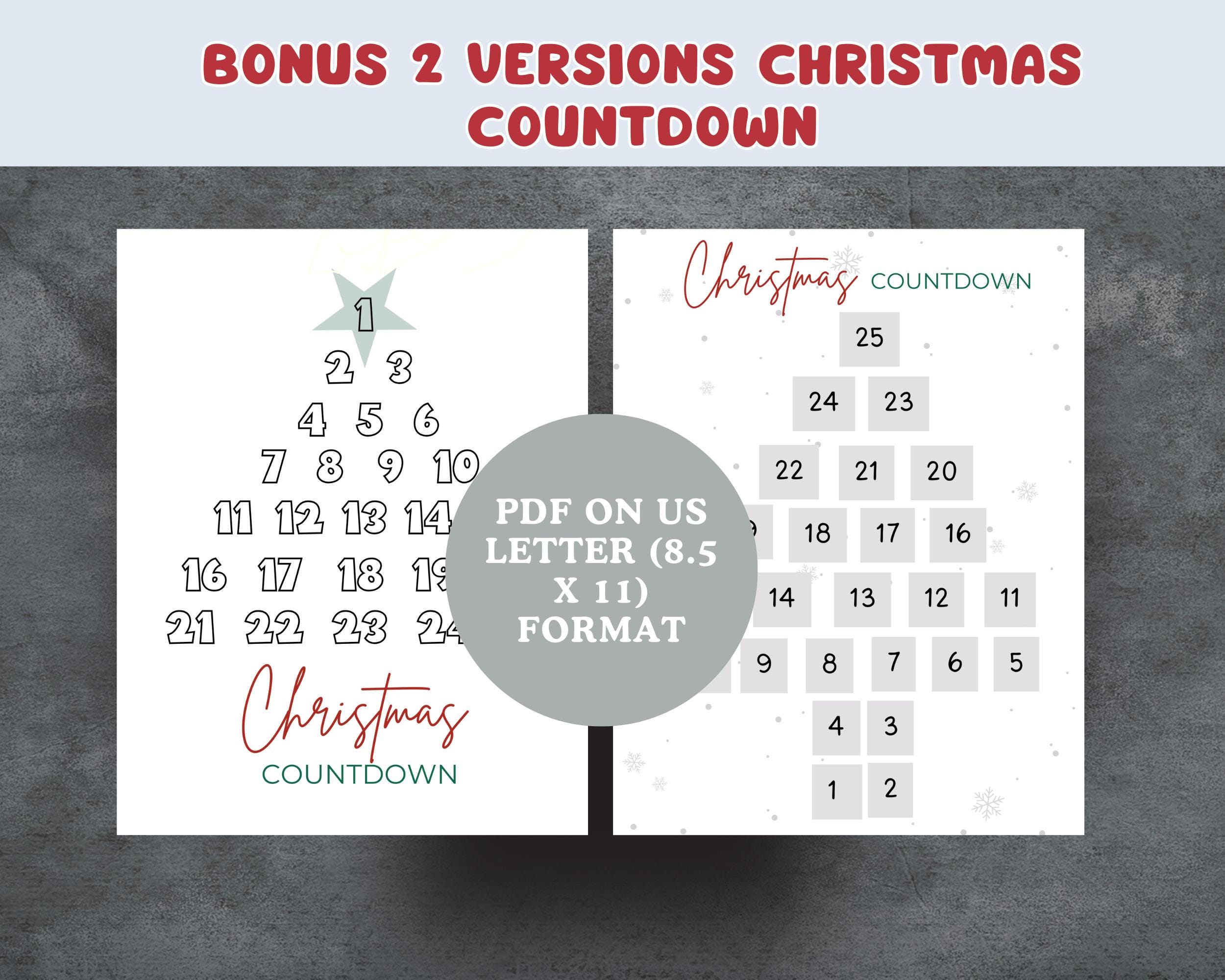 Santa Christmas Countdown, Advent Calendar, Kids Advent Calendar, Santa ...